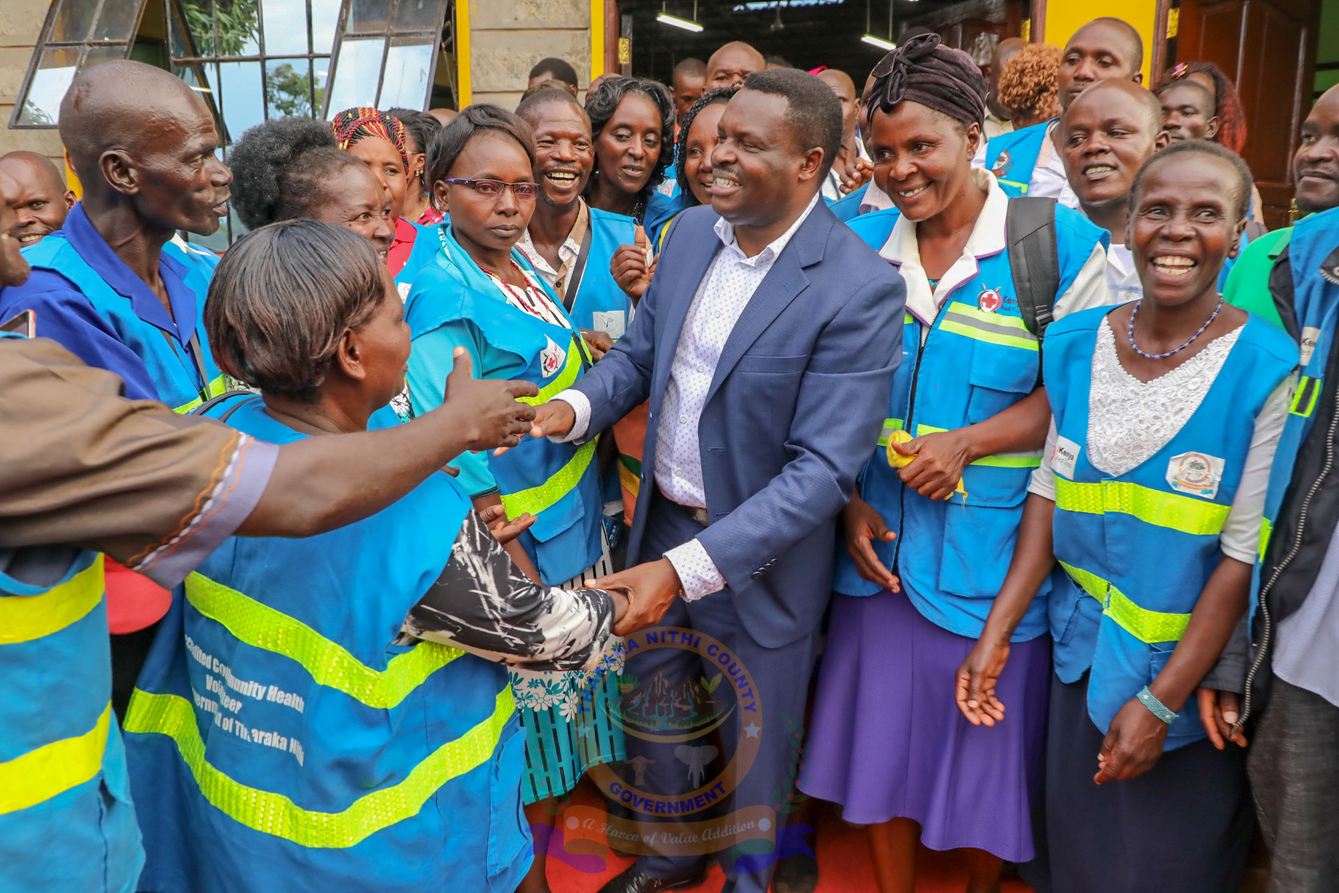 Tharaka Nithi Governor Muthomi Njuki With Community Health Promoters In
